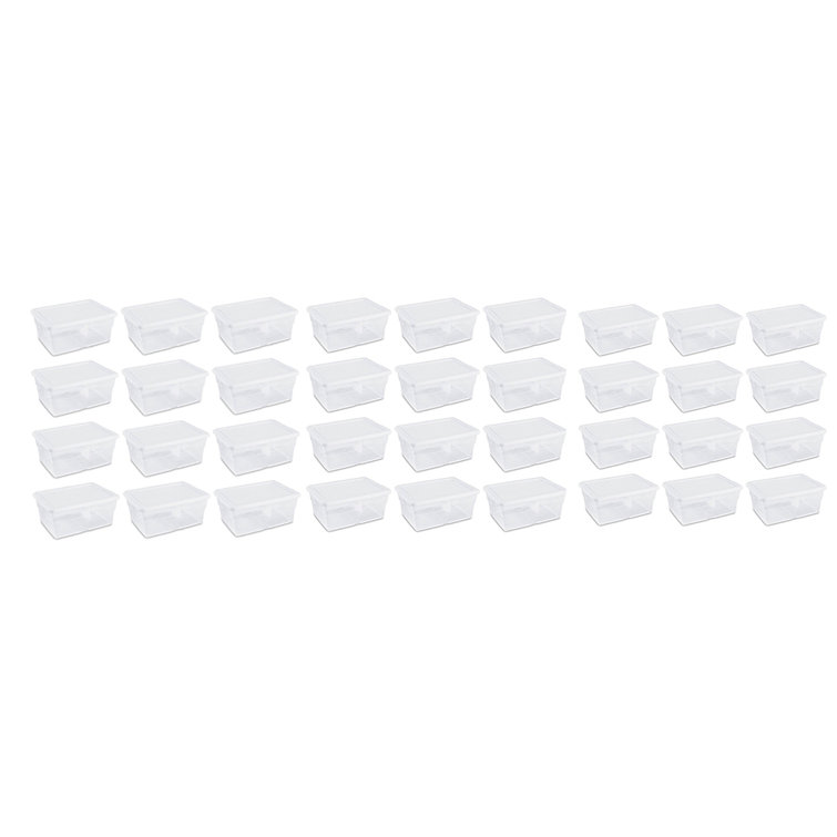 Sterilite 16 Quart Clear Plastic Stacking Storage Container Box W Lid